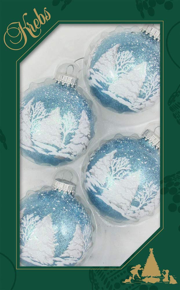 Glass Christmas Tree Ornaments - 67mm/2.63" [4 Pieces] Decorated Balls ...